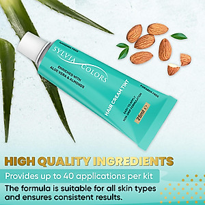 Professional Tint Kit Medium Brown Semi-Permanent 40 Applications Lasts 4-6 Weeks Spot Coloring Set Waterproof