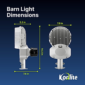 Konlite - 90W Dusk to Dawn LED Outdoor Light, Outdoor Commercial Roadway, Barn, Yard Lights & More, High-Output, Energy-Efficient Dusk Till Dawn LED Outdoor Lights, 11500LM, 5000K Daylight, UL