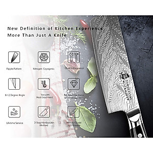 TUO Nakiri Knife - Vegetable Cleaver Knife 6.5-inch High Carbon Stainless Steel - Japanese Kitchen Knives with G10 Full Tang Handle - Black Hawk-S Knives Including Gift Box