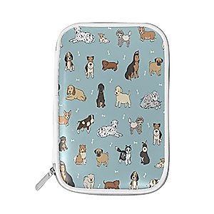 Cute Animal Dog Bone Pencil Bag Pencil Case Stationery Holder Zipper Pen Porch Makeup Bag Cosmetic Bag for Kid Girl Women