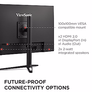 ViewSonic VX2728J-2K 27 Inch Gaming Monitor 1440p 180hz 0.5ms IPS w/FreeSync Premium, Advanced Ergonomics, HDMI, and DisplayPort