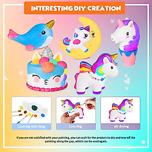 Officygnet Unicorn Toys for Girls Age 4 5 6 7 8 9 10 11 12 Year Old, Unicorn Painting Kits with 5 Squeeze Toys, Arts and Crafts Kits for Kids Ages 4-8 6-8 8-12, Ideal Christmas Birthday Gift for Girls