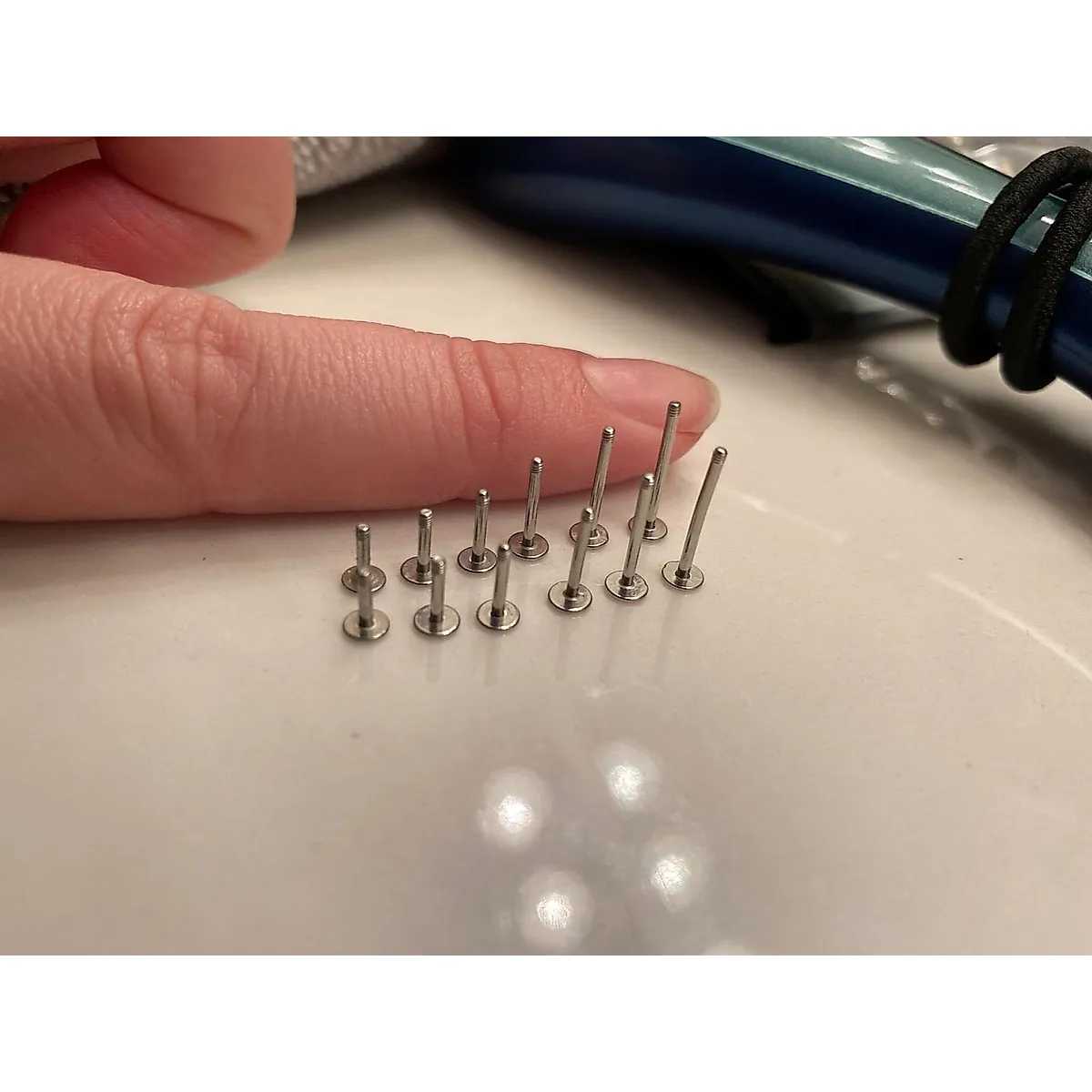 Briana Williams 16G Surgical Steel Tragus Cartilage Helix Earrings Studs Replacement Balls Short Lip Rings 4-12mm Conch Piercing Jewelry