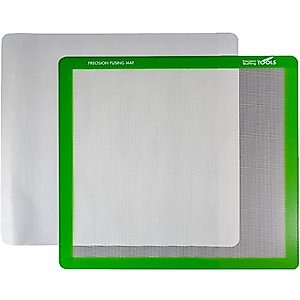 Precision Fusing Mat (17" x 17") Includes Non-Slip/Nonstick mat with See-Through Design for Appliqué Creation, and Bonus Teflon Coated Pressing Sheet!