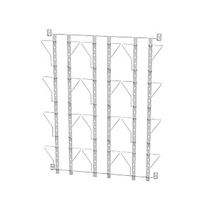 FixtureDisplays® Up to 6.25" Wide 12-Pocket Adjustable Display Rack, Wall Mounted Greeting Post Card Christmas Holiday Card Holders White bars Silver Pockets 11608-WHITE-TRIPLE