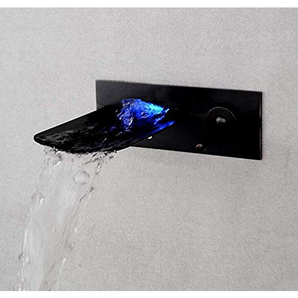 ShiSyan Y-LKUN Chrome Brass Faucetled Basin Faucet Bathroom Concealed Hot and Cold Waterfall Faucet Black