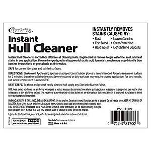 STAR BRITE Instant Hull Cleaner - Easily Remove Stains, Scum Lines & Grime for Boat Hulls, Fiberglass, Plastic & Painted Surfaces - Wipe On, Rinse Off Formula - 128 Ounce Gallon (081700)