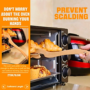Shinelingee Oven Rack Puller, Wood Oven Rack Push Pull Tool, Prevent Scalding, Pull out Hot Racks Safely, Long Handle Toaster Oven Accessories,Suitable For Kitchen Oven, Toaster oven, Air fryer,etc(1)