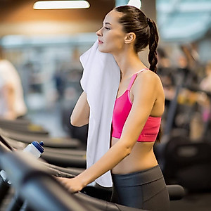 SINLAND Microfiber Hand Towels for Bathroom Super Soft Washcloth for Home Spa Sports Face Towels Hair Towels 16Inch x 30Inch White 3Pack