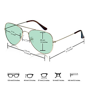 Large Trendy Stylish Sunglasses 70s Color Aviator Glasses Adult Sunnies Green