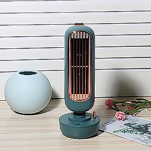 Pssopp Table Fans,Desk Fan, Bladeless Mute Desktop Spraying Fans with USB Charging Portable Mini Vintage Tower Shape Humidification Table Fan for Office Home (Green)