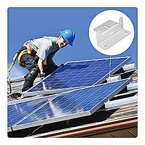 XOOL 2 Sets of Solar Panel Roof Mounting Z-Bracket with Nuts and Bolts for RV, Boat, Roof, Wall and Other Off Gird Roof Installation, Set of 4 Units
