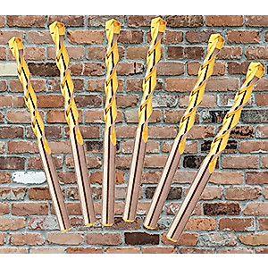 Masonry Drill Bit Set 1/8 in. Carbide Tip Golden Flute Drill Concrete Stone Bricks-20Pcs