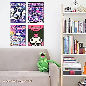 ArtBiz Kawai Anime Posters Cute Canvas Wall Art Prints Teen Girls Bedroom Room Decor 4PCS 08x12 Inch
