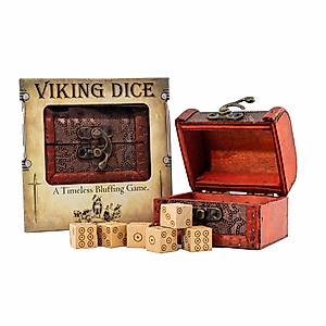 Ancient Toys Viking Dice from A Fast-paced Bluffing Game Similar to Liar’s Dice, Mia, Dudo and Perudo. Great Party Game That is Fun and Easy to Learn!…