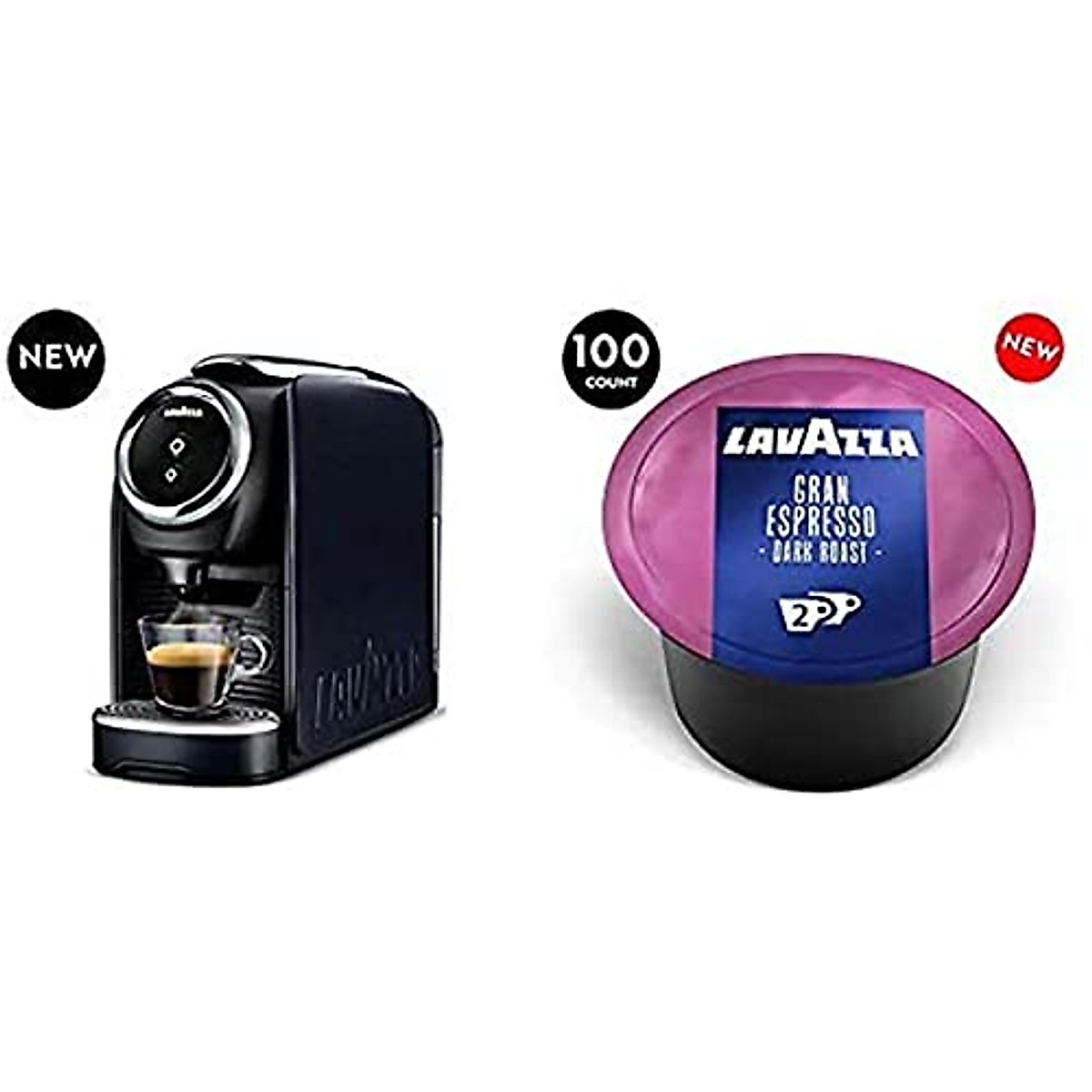 Lavazza Blue Classy Mini Single Serve Espresso Coffee Machine LB 300 with Gran Espresso 2 Coffee Capsules (Pack Of 100), Value Pack, 2 Coffee selections: simple touch controls