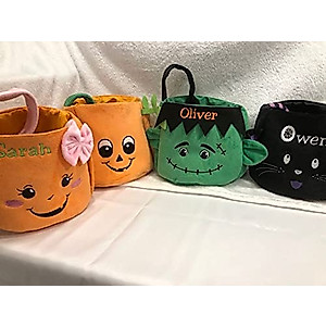 Embroidered Personalized Halloween Basket Trick or Treat customized Bucket