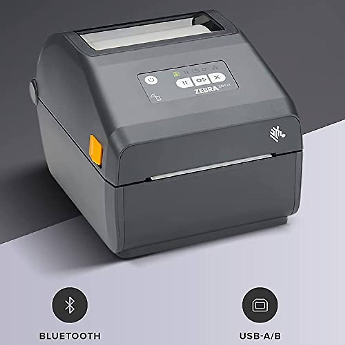 ZEBRA ZD421 Direct Thermal Only Desktop Barcode Label Printer - Bluetooth, USB and USB Host, Modular Connectivity Slot - 4" Print Width, 203 DPI, 6 IPS, Monochrome - ZD4A042-D01M00EZ - JTTANDS
