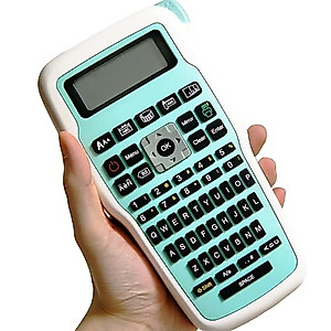 Vixic E1000 Handheld Label Maker Machine, Green Portable QWERTY Keyboard Easy to Use AC Adapter Labeler, Multiple Fonts Icons Printer for Home School Office Industry Organization