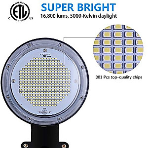 SERWING LED Barn Light 120W - Dusk to Dawn LED Outdoor Lighting, Super Bright 16,800LM Security Yard Light (1200W Incandescent Equiv.) 5000K Daylight IP65 Waterproof for Outdoor Street Area Lighting