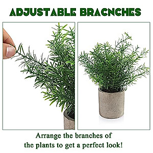 ALAGIRLS Small Fake Plants Set of 4 - Eucalyptus Rosemary Succulents Plants Artificial in Pots for Home Decor Indoor - Mini Faux Potted Plants for Bedroom Bathroom Living Room Desk Shelf Decoration