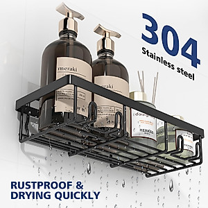 Liuoud Shower Caddy 3 Pack, Shower Organizer Shelves Rack storage For Inside Shower Black Self Adhesive Rustproof stainless steel shower Shample holder For Bathroom Wall organizing