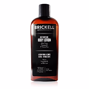 Brickell Men's Deep Moisture Body Lotion for Men, Natural and Organic Protects and Hydrates Dry Skin, 8 Ounce, Unscented