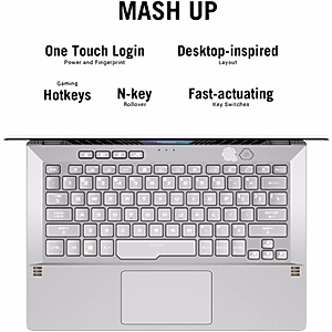 Asus ROG Zephyrus G14 Ultra Slim Gaming Laptop, 14'' 120Hz QHD Display(2560x1440) ,AMD Ryzen 9 5900HS ,NVIDIA GeForce RTX 3060,24GB RAM, 1TB PCIe SSD, Fingerprint Reader, Windows 10, Moonlight White