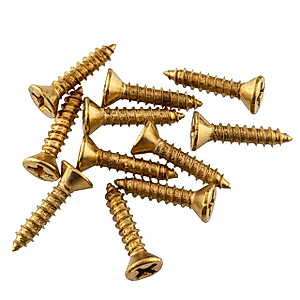 #5 x 5/8" Brass Flat Head Phillips Wood Screws - Pack of 25 - Self Tapping Screws for Wood - FH558-SB