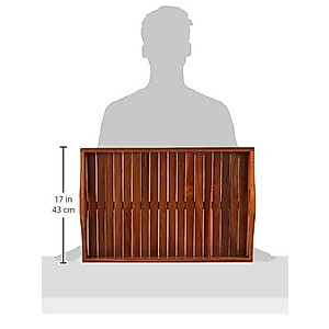 Bare Decor Vivi Spa/Serving Tray in Solid Teak Wood, Brown, 15.75x23.5