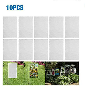 OrangeTag 10Pcs 30x45CM Sublimation Blank Polyester Lawn Garden Flags Parade Banners White