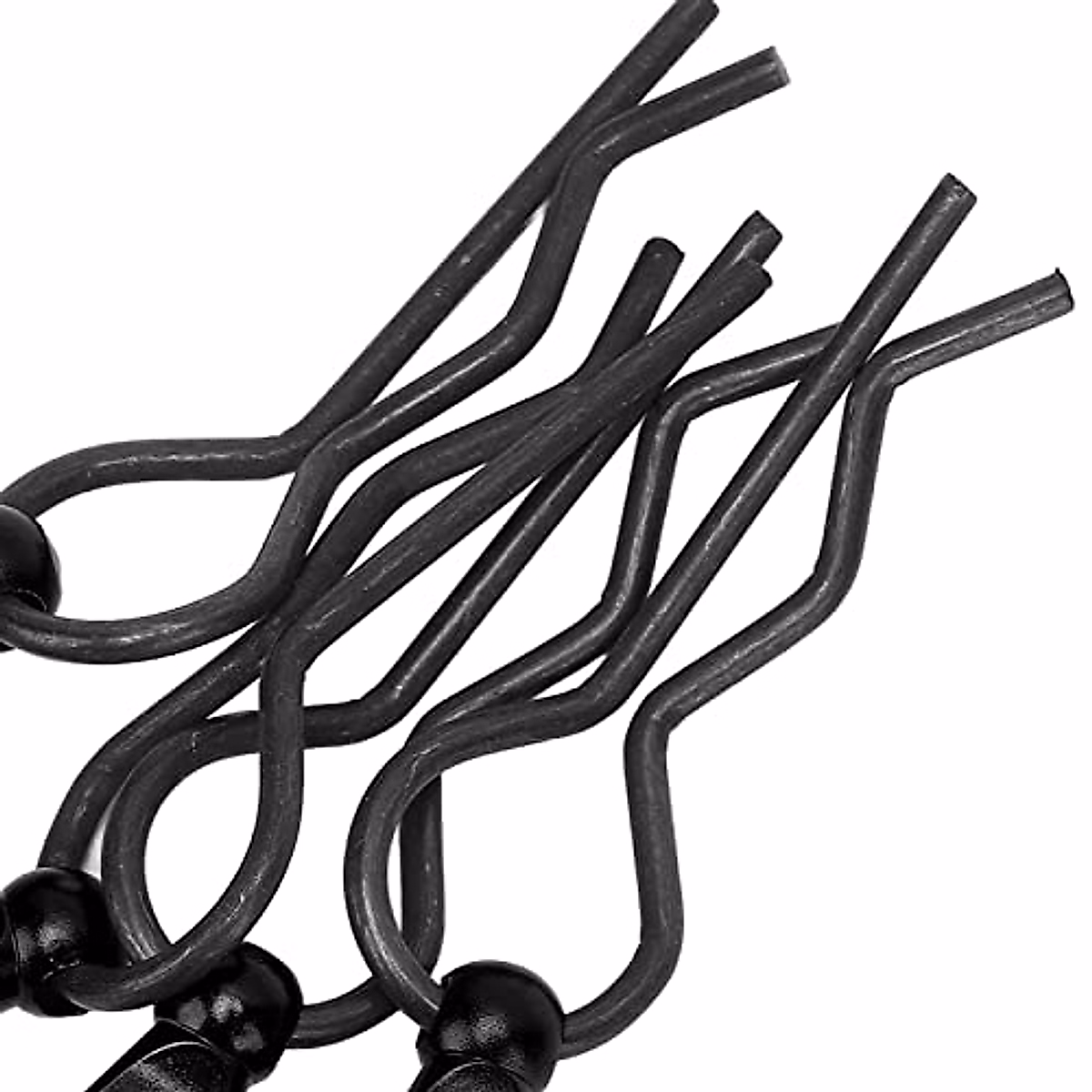 DAUERHAFT RC Car R Clips, Stainless Steel Easy Installation Durable 4Pcs RC Car Body Clip with Aluminum Alloy Handle for 1/10 RC Cars for 1/8 RC Cars(Black)