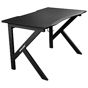 AKRacing Summit Gaming Desk Large Carbon Fiber Surface Sturdy Metal Frame, Cable Management, and XL Gaming Mousepad Included - PC; Mac; Linux, Black, (AK-Summit-BK)