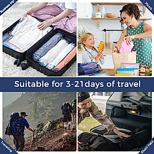 EZZNTIAL 10+10 Vacuum Storage Bags and ziplock set .Travel Accessories No Vacuum or Pump Needed Space Saver Bags.Ziplock Set for Travel Essentials.