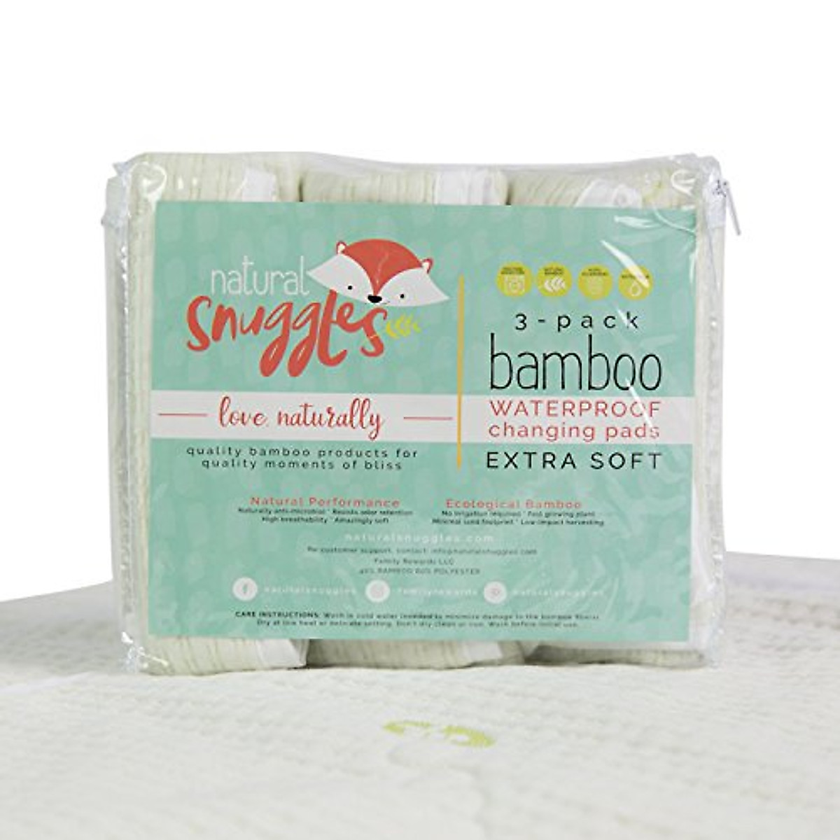 Absorbent Bamboo Baby Changing Table Pads 3 Pack - Reusable Extra Soft Baby Diaper Changing Liners - Leak-Proof - Stain Protective Cover for a Changing Dresser- Extra Large