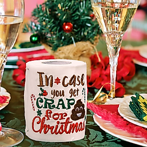 Christmas Embroidered Toilet Paper Decorations - Xmas Party/White Elephant/Gag Gift/Bathroom Decor