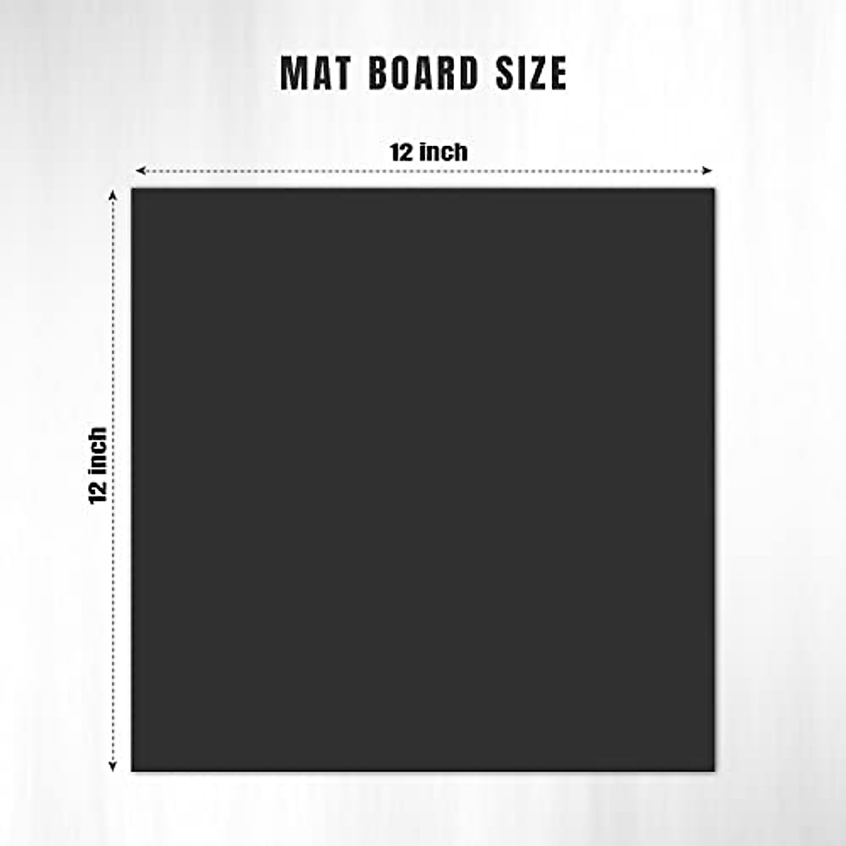 AUEAR, Black 12x12 Uncut Mat Matte Boards for Picture Framing, Print, Artwork - Backing Boards 1/16" Thick, 15 Pack