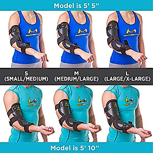 BraceAbility Cubital Tunnel Syndrome Elbow Brace | Splint to Treat Pain from Ulnar Nerve Entrapment, Hyperextended Elbow Prevention and Post Surgery Arm Immobilizer - S (Small/Medium)