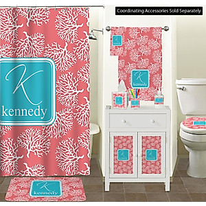 RNK Shops Personalized Coral & Teal Waste Basket - Double Sided (White)