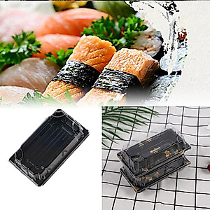 Luxshiny 50Pcs Sushi Trays with Lids, Disposable Sushi Packing Box Sandwich Boxes Fruit Cake Carry Out Container Take Out Boxes