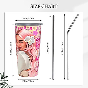 Kiserjens Stainless Steel Insulated Tumbler Vacuum Water Bottle Travel Cup Coffee Mug With Straw,Lid and Brush 20 oz