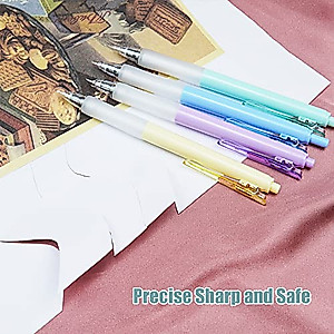 TOMZEGNA Pack 10 Retractable Ceramic Craft Hobby Knife, Precision Craft Cutting Knife with Silicon Grip That Looks Like A Pen, Small Thin Blade for Art Paper Scrapbook