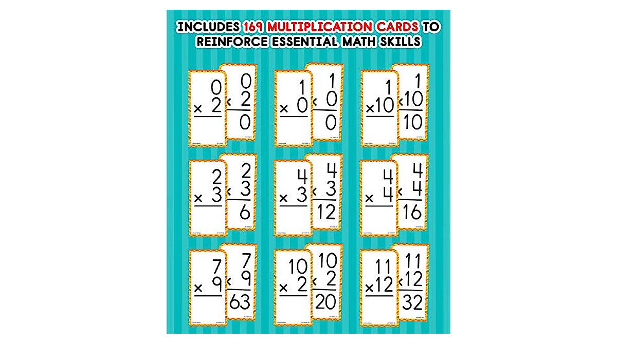 Fun Multiplication Flash Cards for Kids Ages 8+