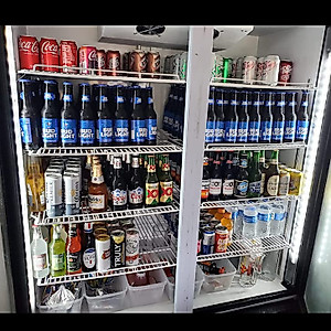 EMKK 51" 2 Refrigerator Beverage Swing Upright Commercial Display Large Capacity Glass Door Merchandiser Cooler, one size, Black