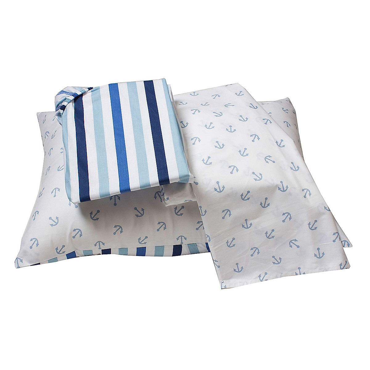 Bacati - Little Sailor Cotton Toddler Bedding Set for Boys (3 Piece Toddler Sheet Set)