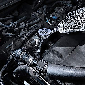 DURATECH 1/2" Drive Socket Set, 33-piece, Including Metric/SAE Sockets, 1/2-Inch Ratchet, Breaker Bar and Socket Adapters