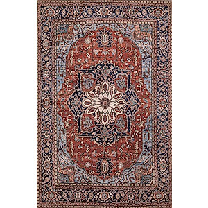Momeni Afshar Polyester Area Rug, Red, 3' X 5' (AFS37)