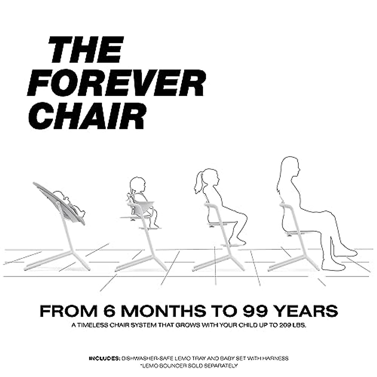 Cybex Lemo High Chair with Modern Design, Easy One Hand Depth and Height Adjustment, Anti-Tip Wheels, and Easy Assembly, Convertible to Adult Chair, Pearl Pink