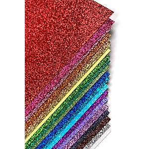 Nonshed Glitter Cardstock Paper, 48 Sheets 24 Colors, Premium Glitter Paper for Crafts, DIY Projects, Card Making, 200GSM
