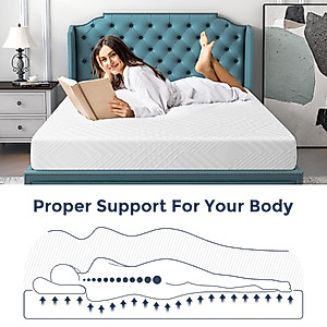 TMEOSK King Size Mattress, 10 inch King Gel Memory Foam Mattress for Cool Sleep & Pressure Relief, Medium Firm Mattress in a Box, CertiPUR-US Certified (King)
